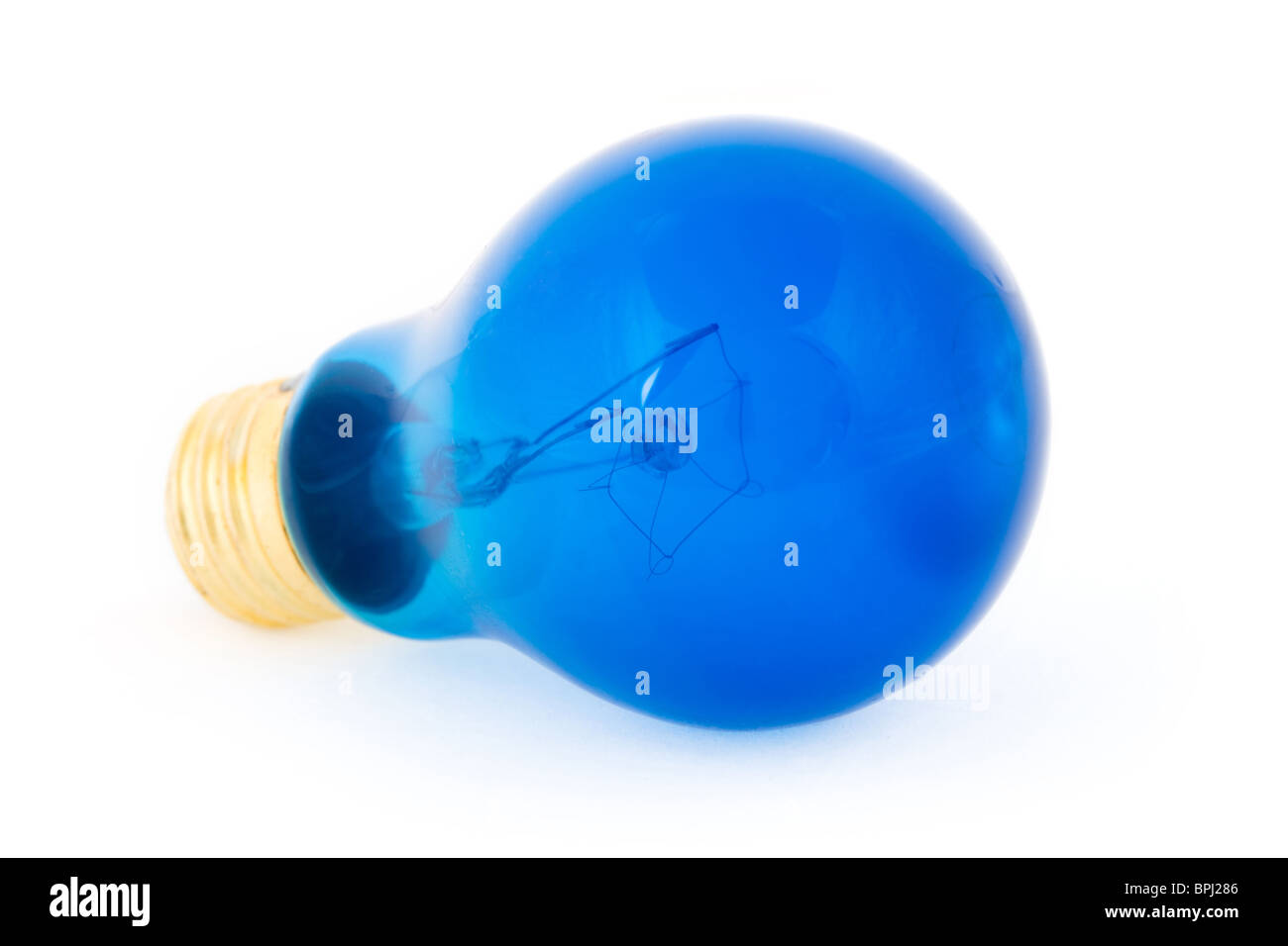 Blue Light Bulb close up shot Stock Photo - Alamy