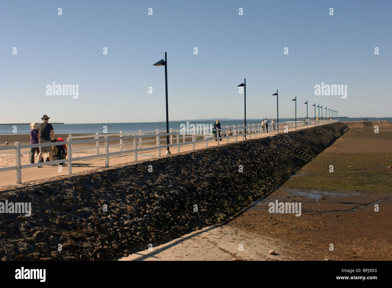 Causeway, Wynnum Esplanade, Brisbane, Queensland, Australia Stock Photo ...