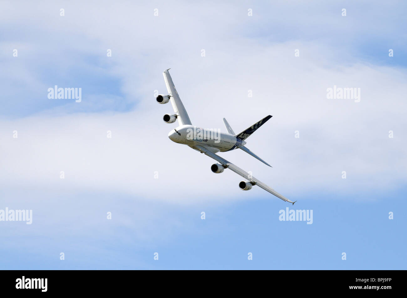 Airbus a380 in flight the airbus a380 is a double deck hi-res stock ...