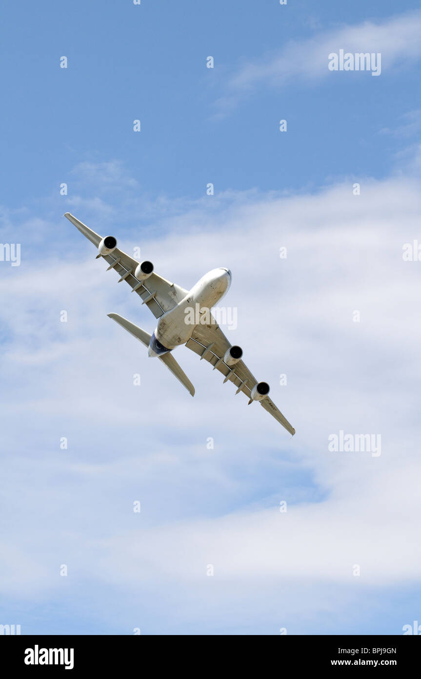 Airbus a380 in flight the airbus a380 is a double deck hi-res stock ...