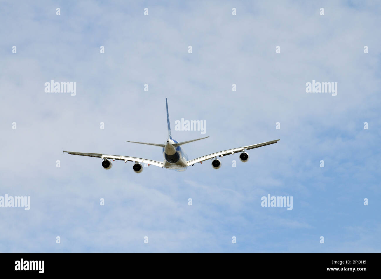 A 380 Airbus passenger jet in flight Stock Photo - Alamy