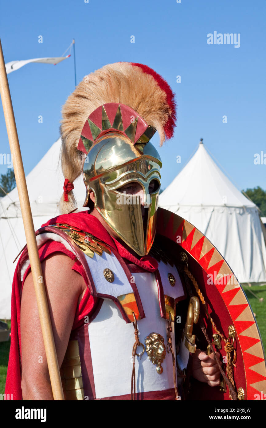 Greek Soldier at reenactment Stock Photo - Alamy