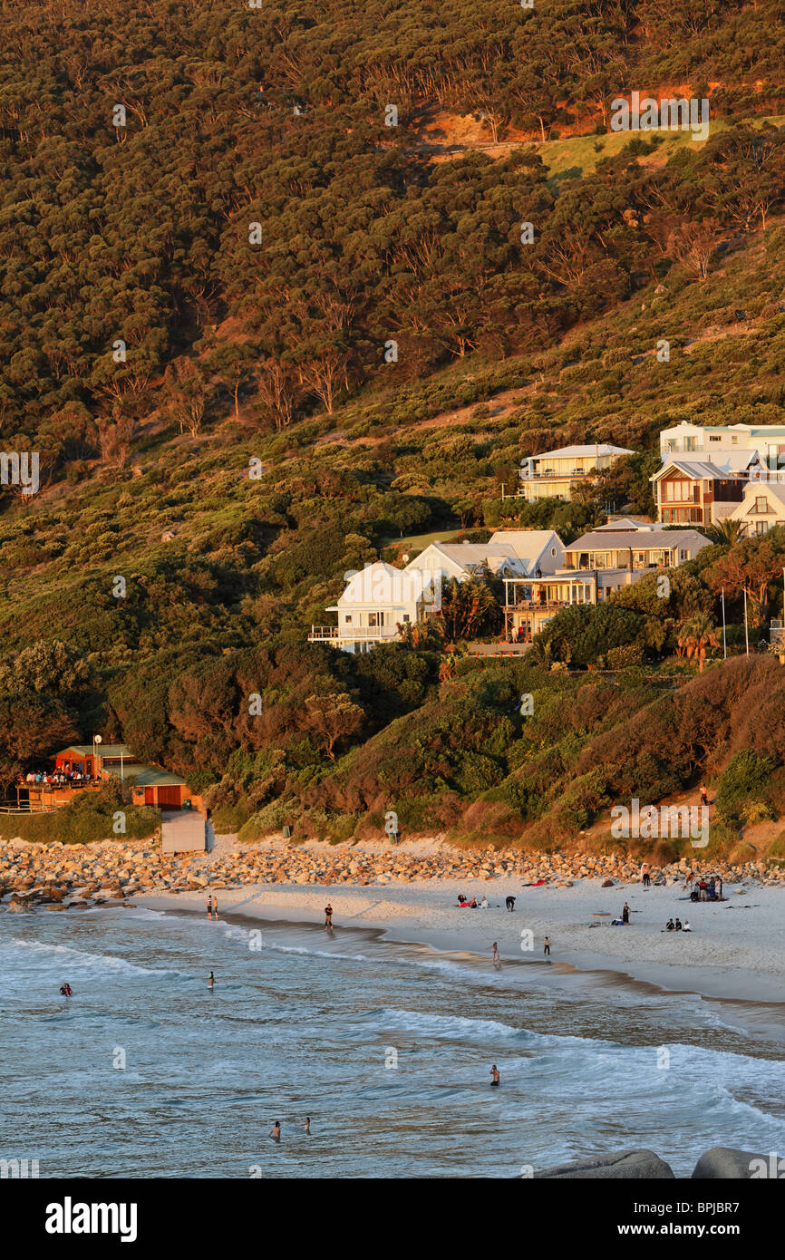 Beach and houses in Llandudno Bay, Capetown, Western Cape, RSA, South ...