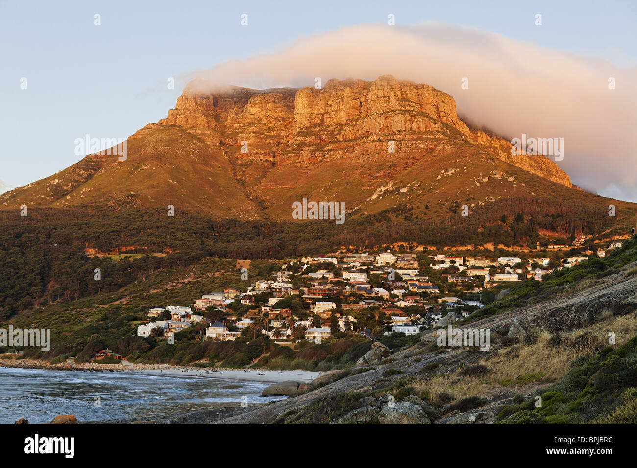Beach and houses in Llandudno Bay, Capetown, Western Cape, RSA, South ...