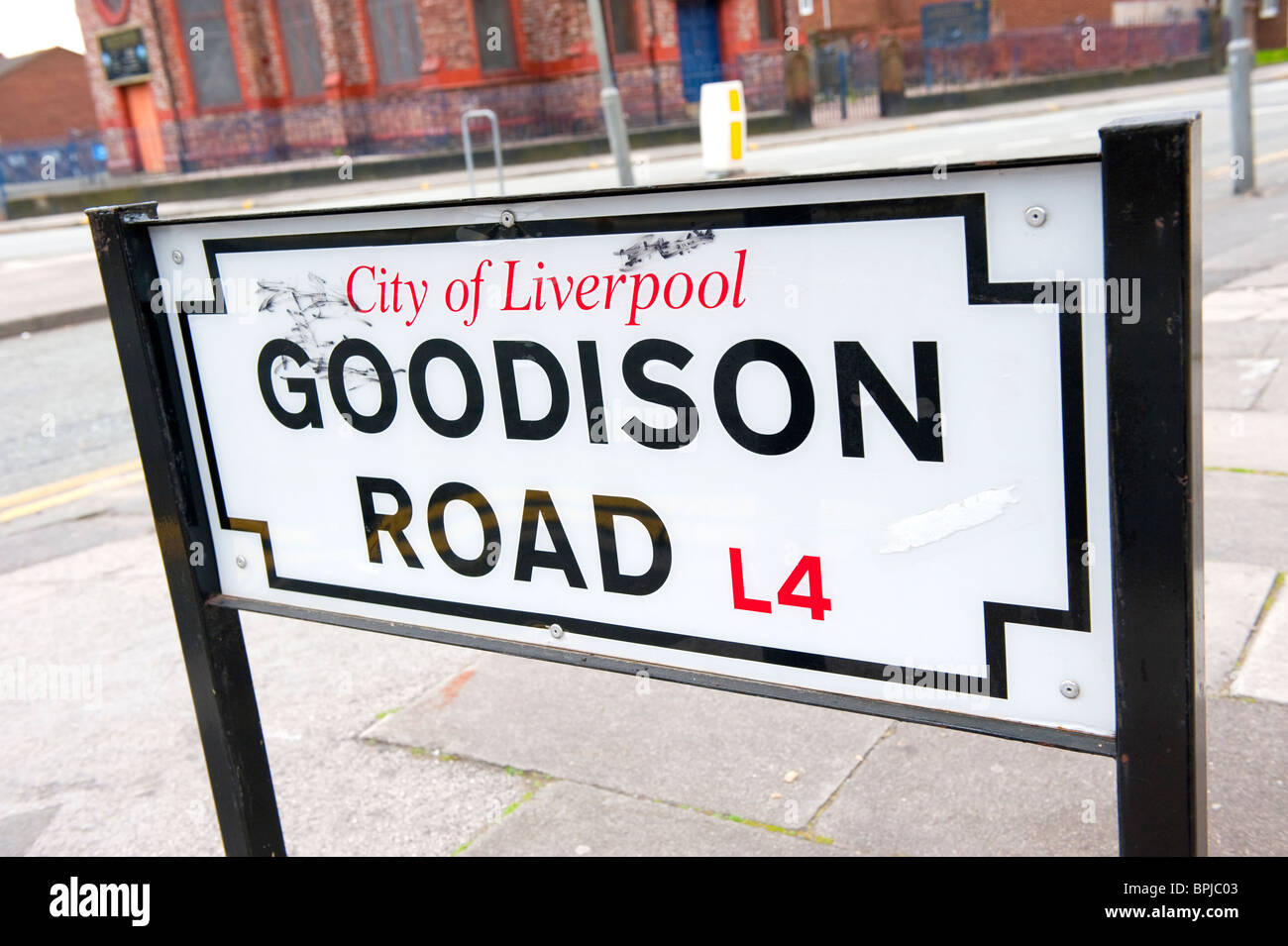Goodison Road Goodison Park Liverpool Stock Photo - Alamy