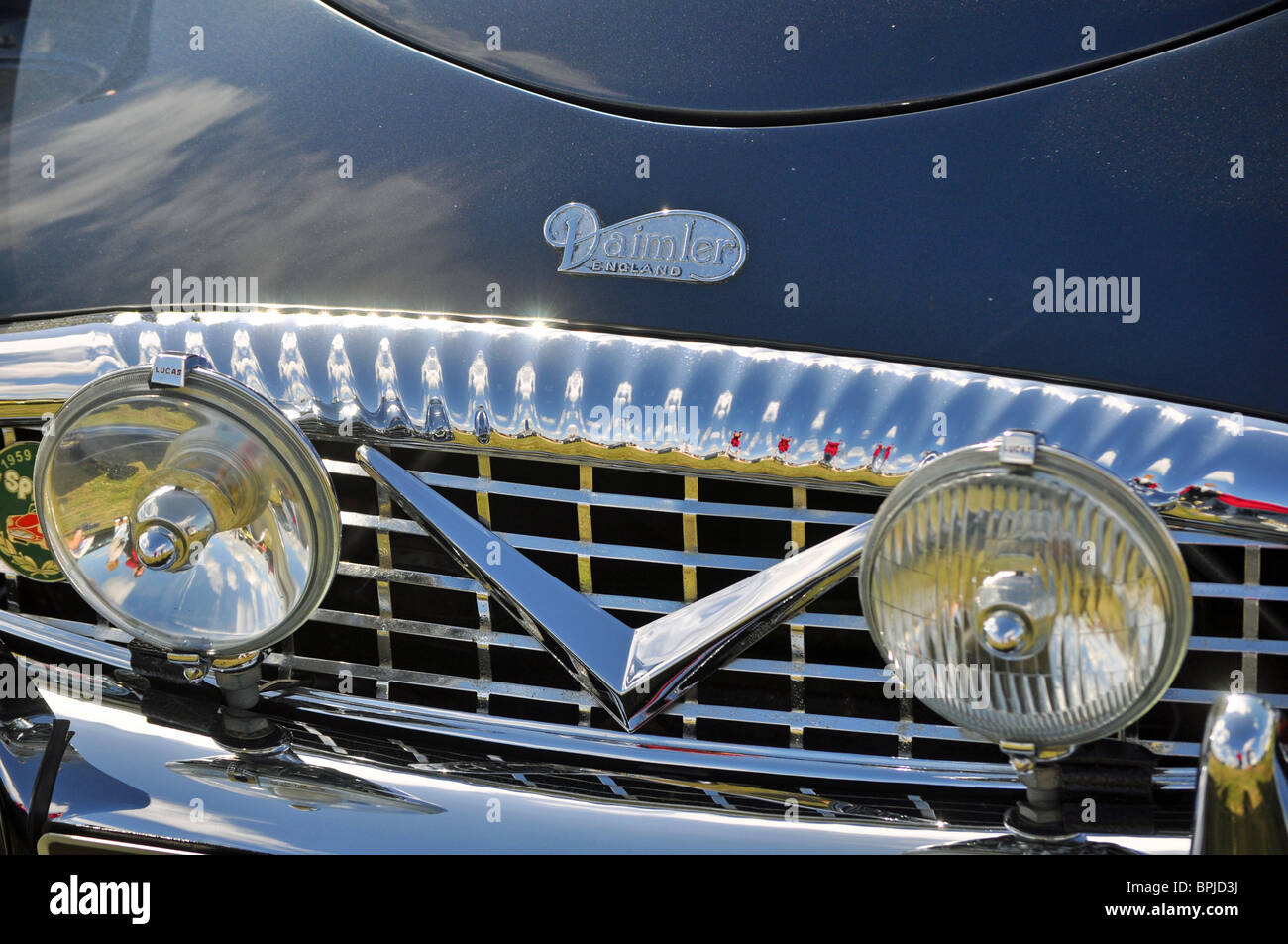 Vintage Daimler sports car radiator grille Stock Photo - Alamy
