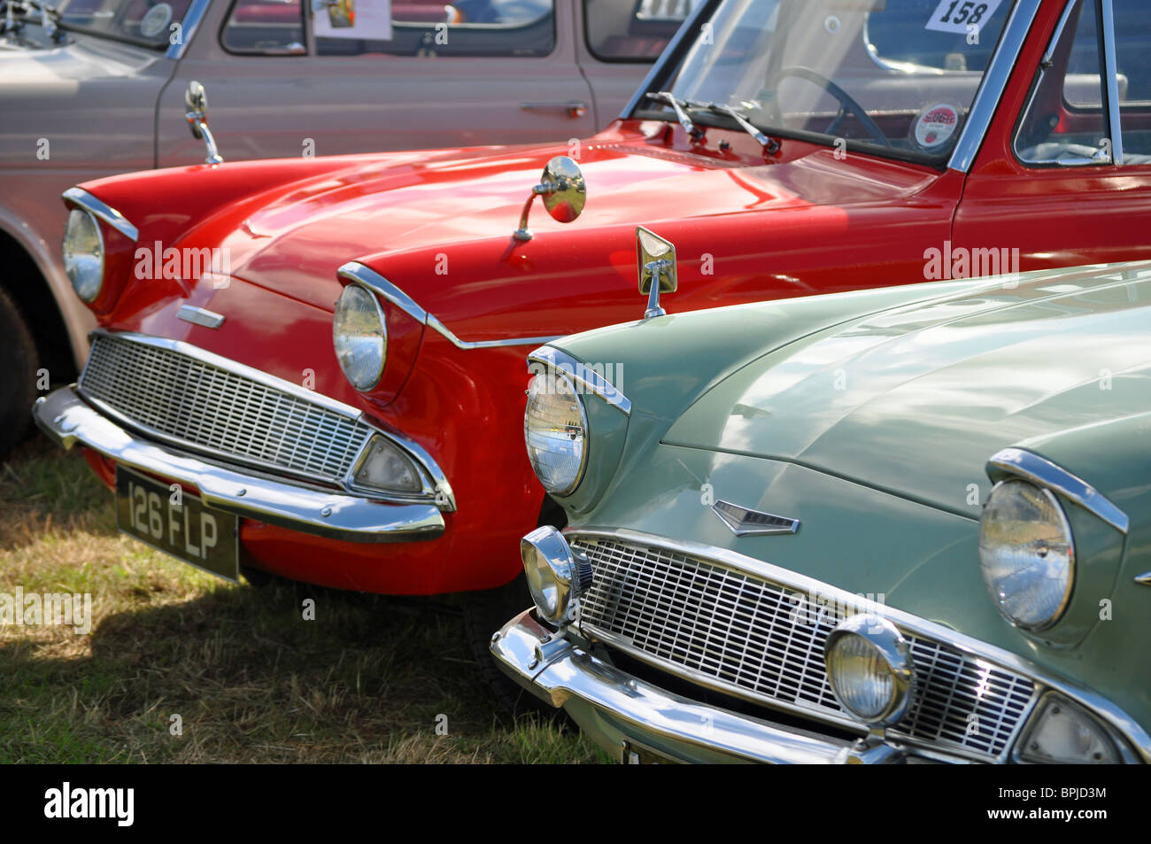 Restored Ford 105E Anglia cars Stock Photo - Alamy