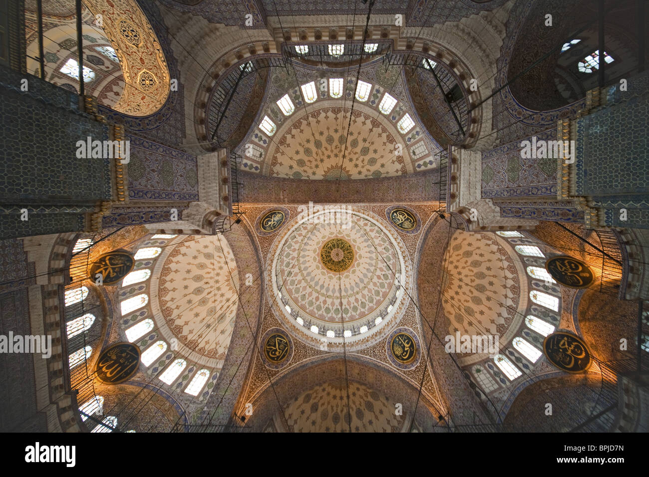 interior dome of Yeni mosque, New Mosque, Istanbul, Turkey Stock Photo ...