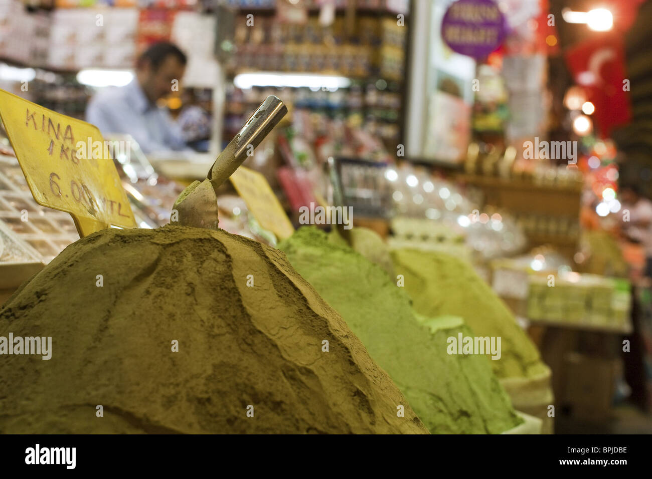 Henna for sale at the Egyptian Bazaar in Istanbul, Turkey Stock Photo ...
