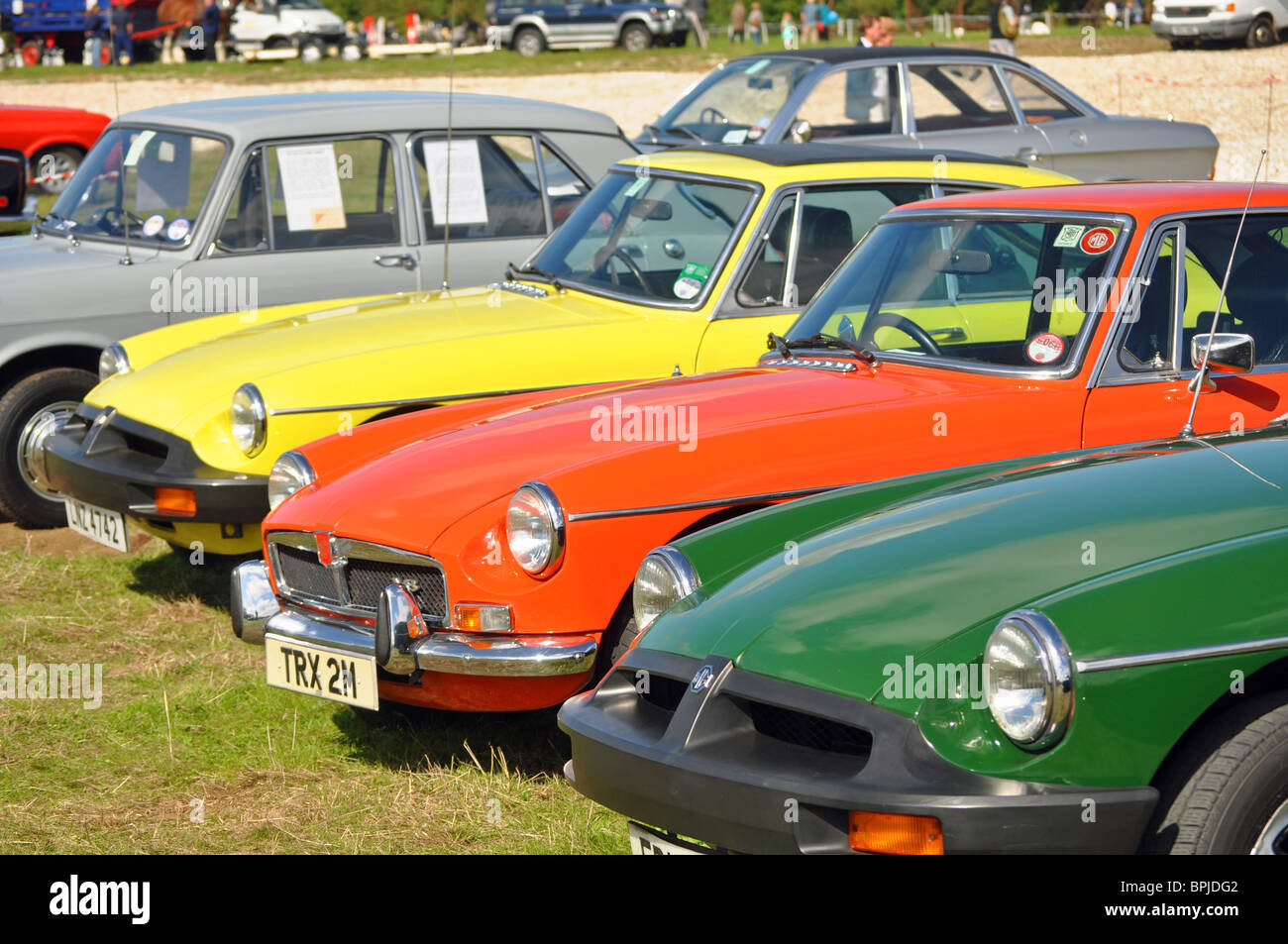 Restored MGB cars at a rally Stock Photo - Alamy