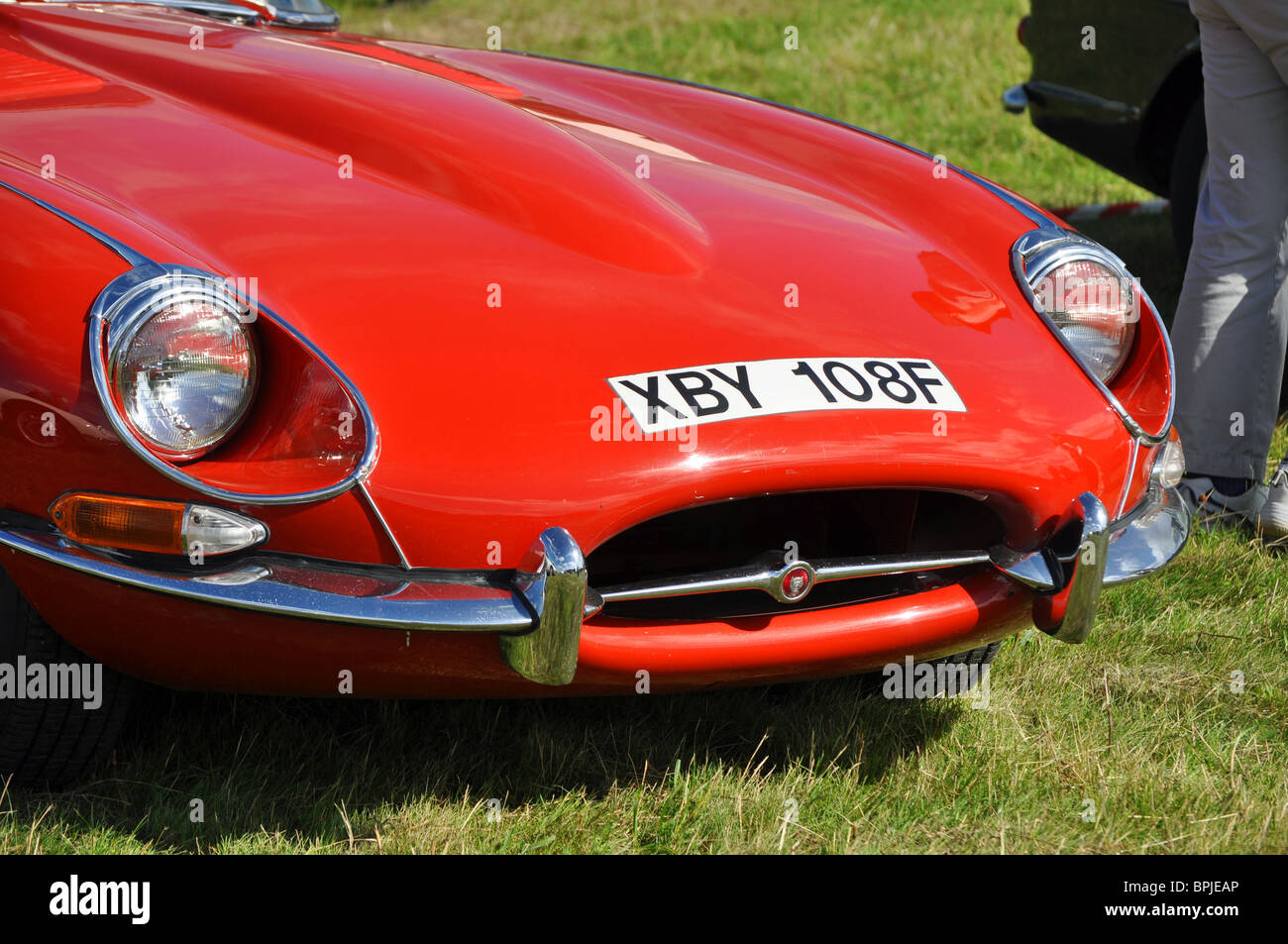 Restored E Type Jaguar at a rally Stock Photo - Alamy