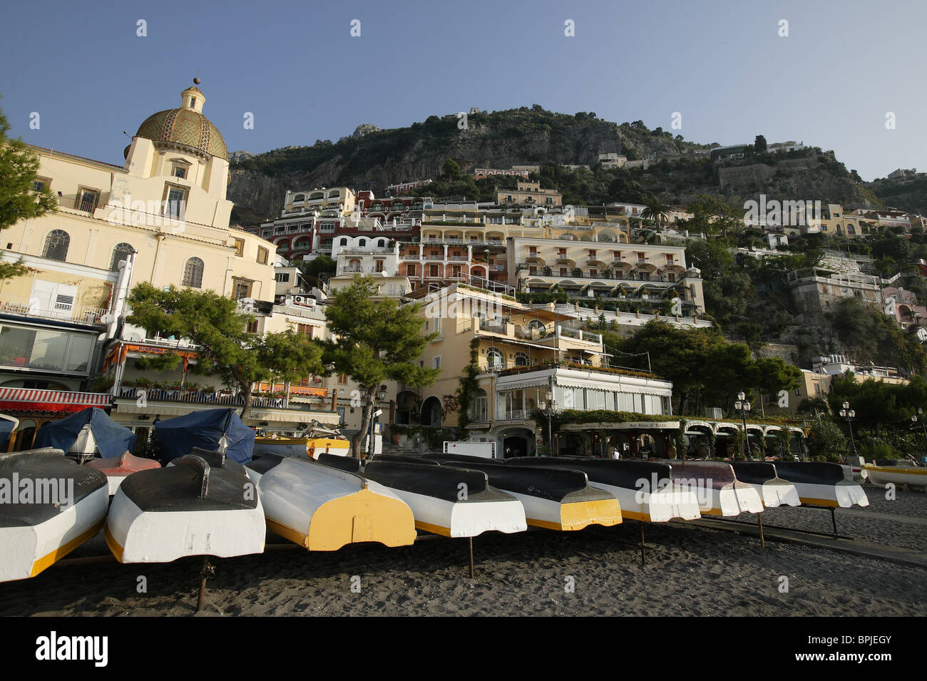 Fishing boats on Positano beach, Amalfi Coast, Italy Stock Photo - Alamy