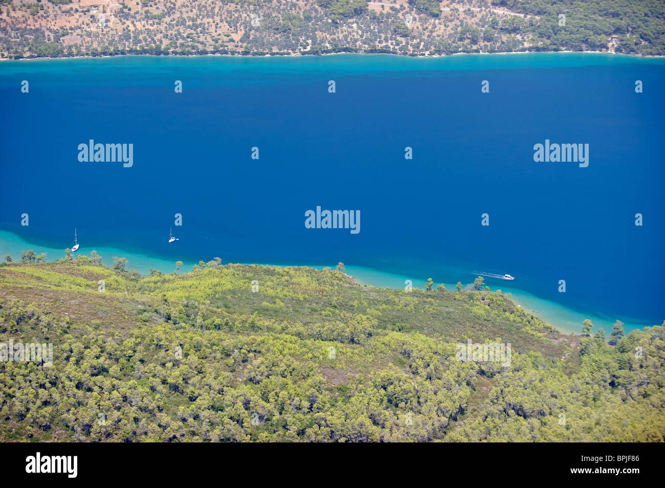 Aerial view of Akbuk Bay Gokova Turkey Stock Photo - Alamy