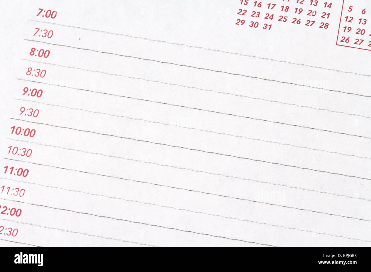 Planner, Memo Schedule close up shot Stock Photo - Alamy