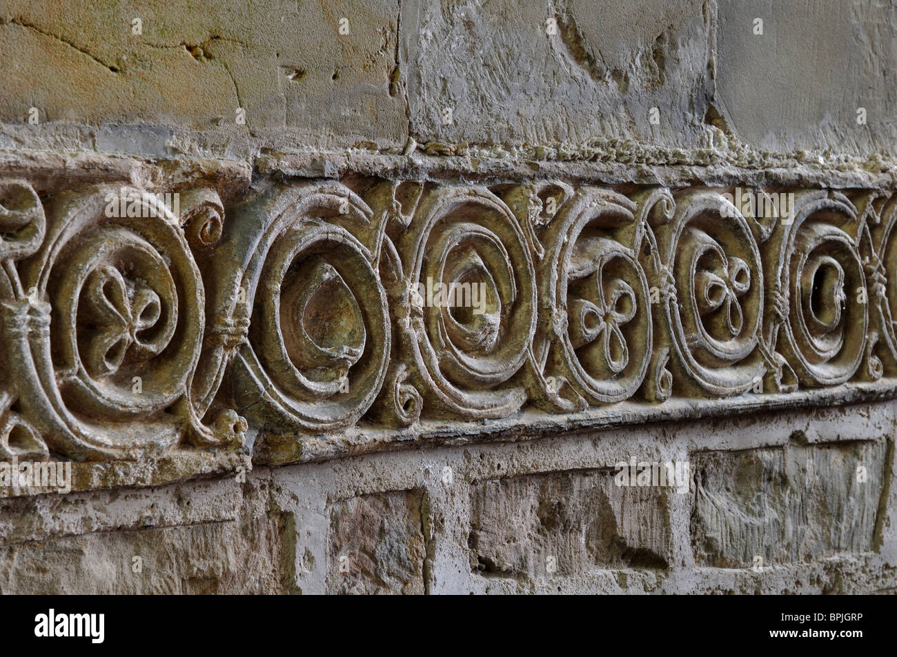 Anglo-Saxon carvings in St. Mary and St. Hardulph Church, Breedon on ...