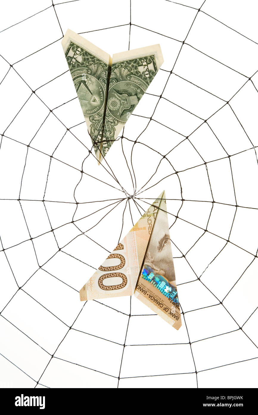 Spider Web and dollar, business concept Stock Photo - Alamy