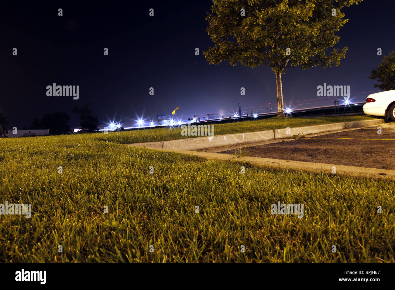 Night time shot of a motorway. America Stock Photo - Alamy