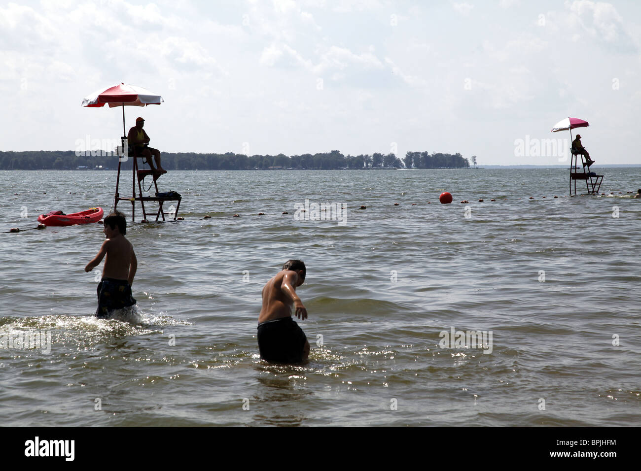 Swimming in the lake. Verona beach state park Stock Photo - Alamy