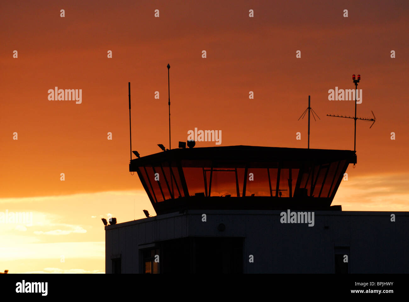 Air traffic control tower silhouette hi-res stock photography and ...