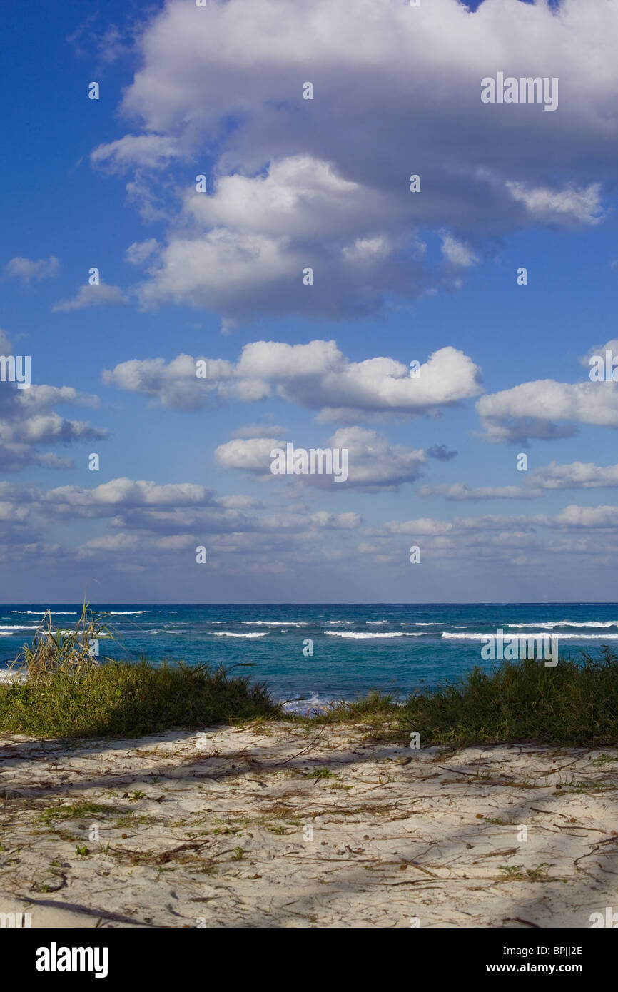 A beach and clouds in the sky, water, ocean, Bahamas Stock Photo - Alamy