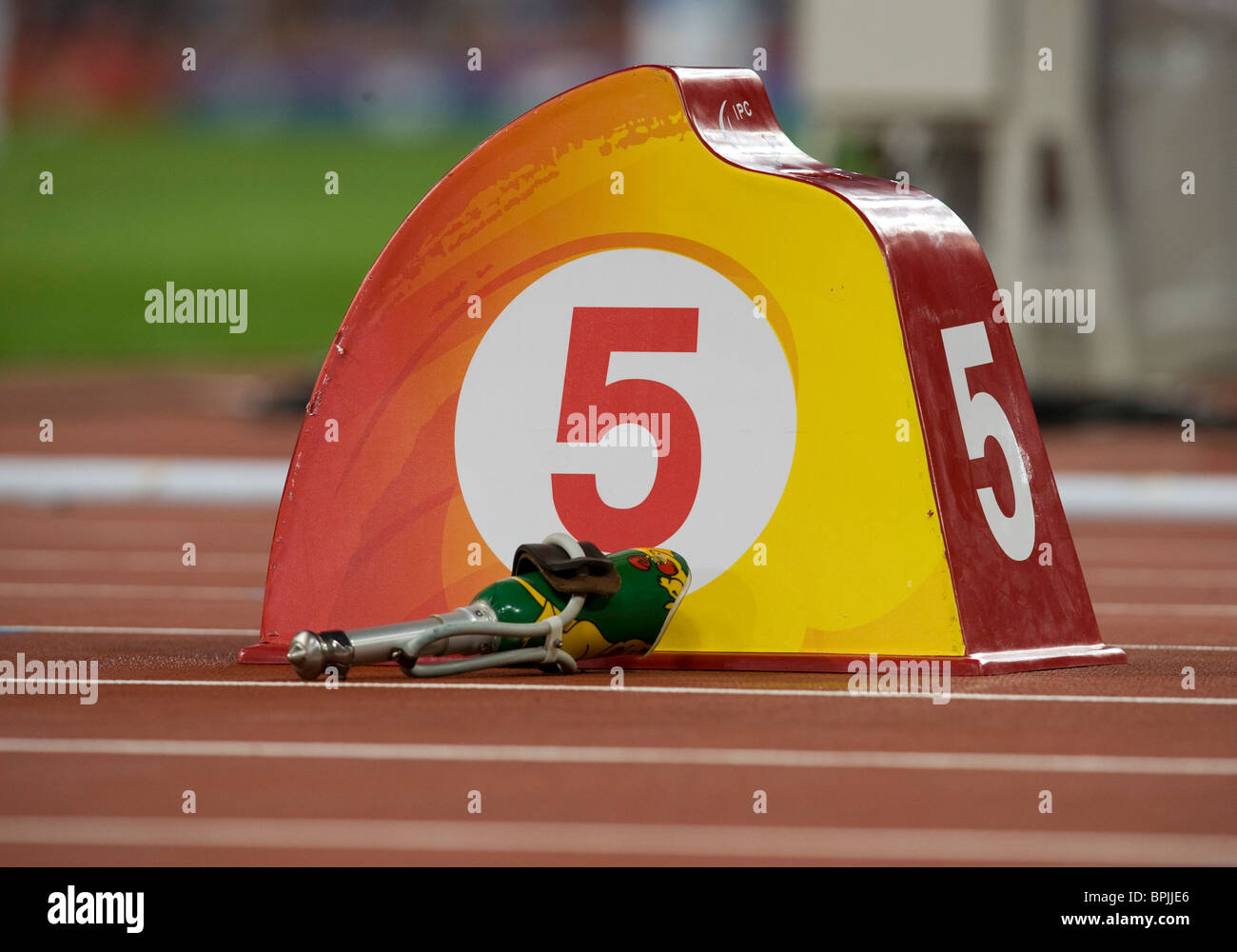 Right arm of Australia's Heath Francis on the track at the start of the ...