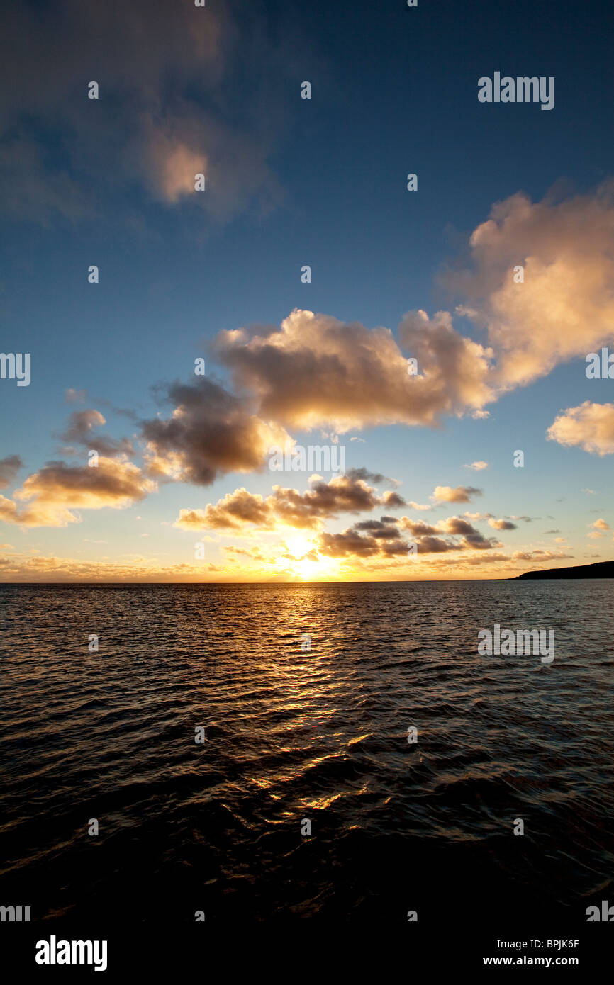 Sunset over ocean, Hawaii Stock Photo - Alamy