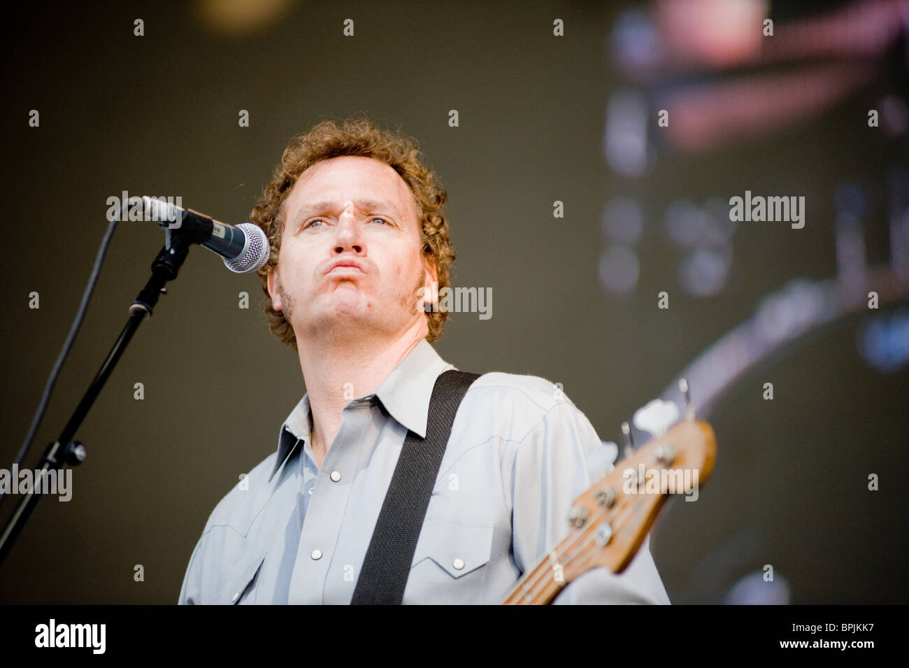 Sacramento, CA - July 17,2008: Bassist Davey Faragher performs onstage ...