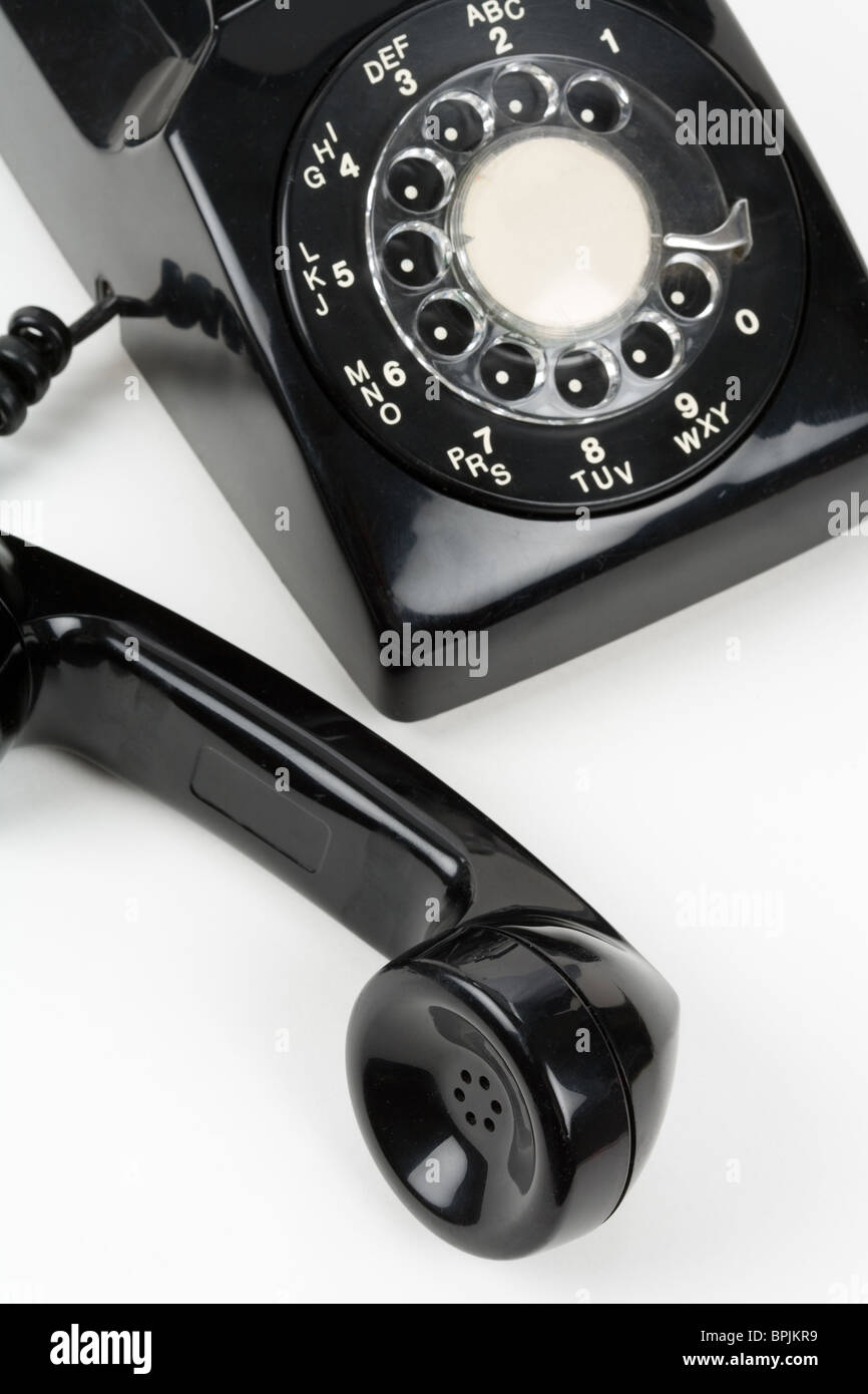 Black telephone Receiver with white background Stock Photo - Alamy