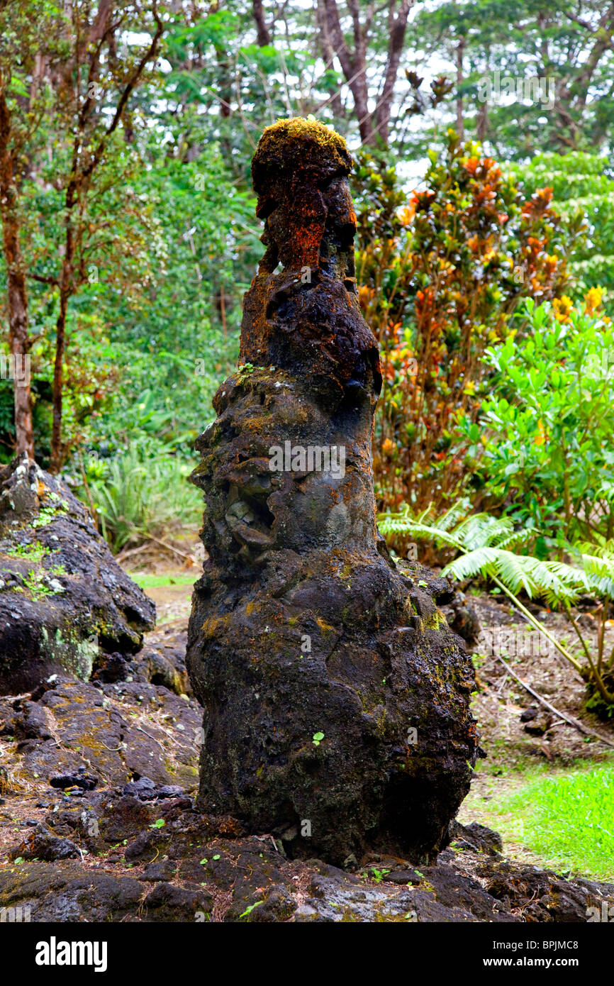 Lava encased tree, Lava Tree State Park, Puna, Island of Hawaii Stock ...