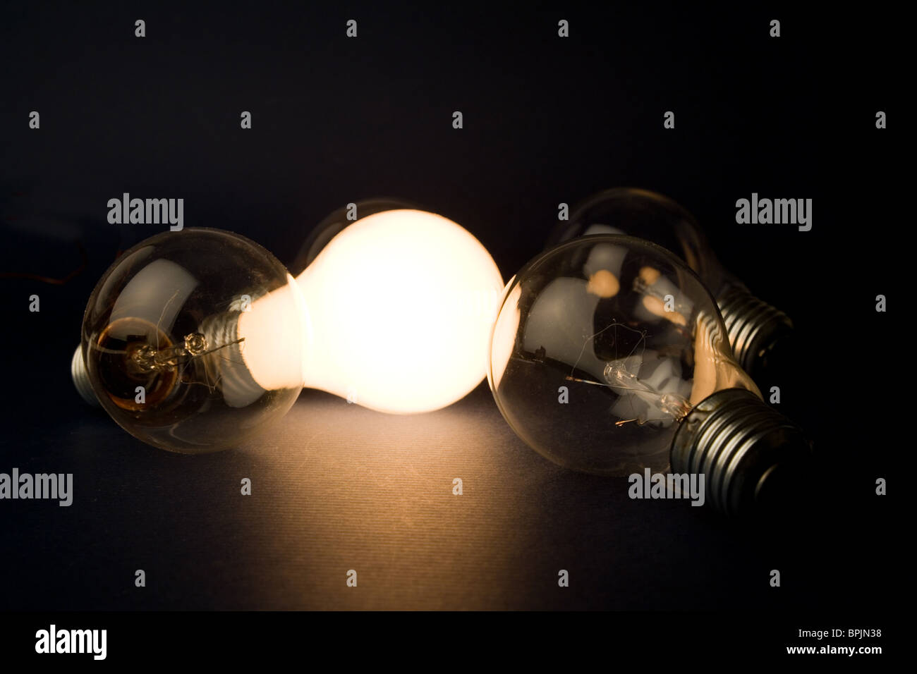 Bright Light Bulb close up shot Stock Photo - Alamy