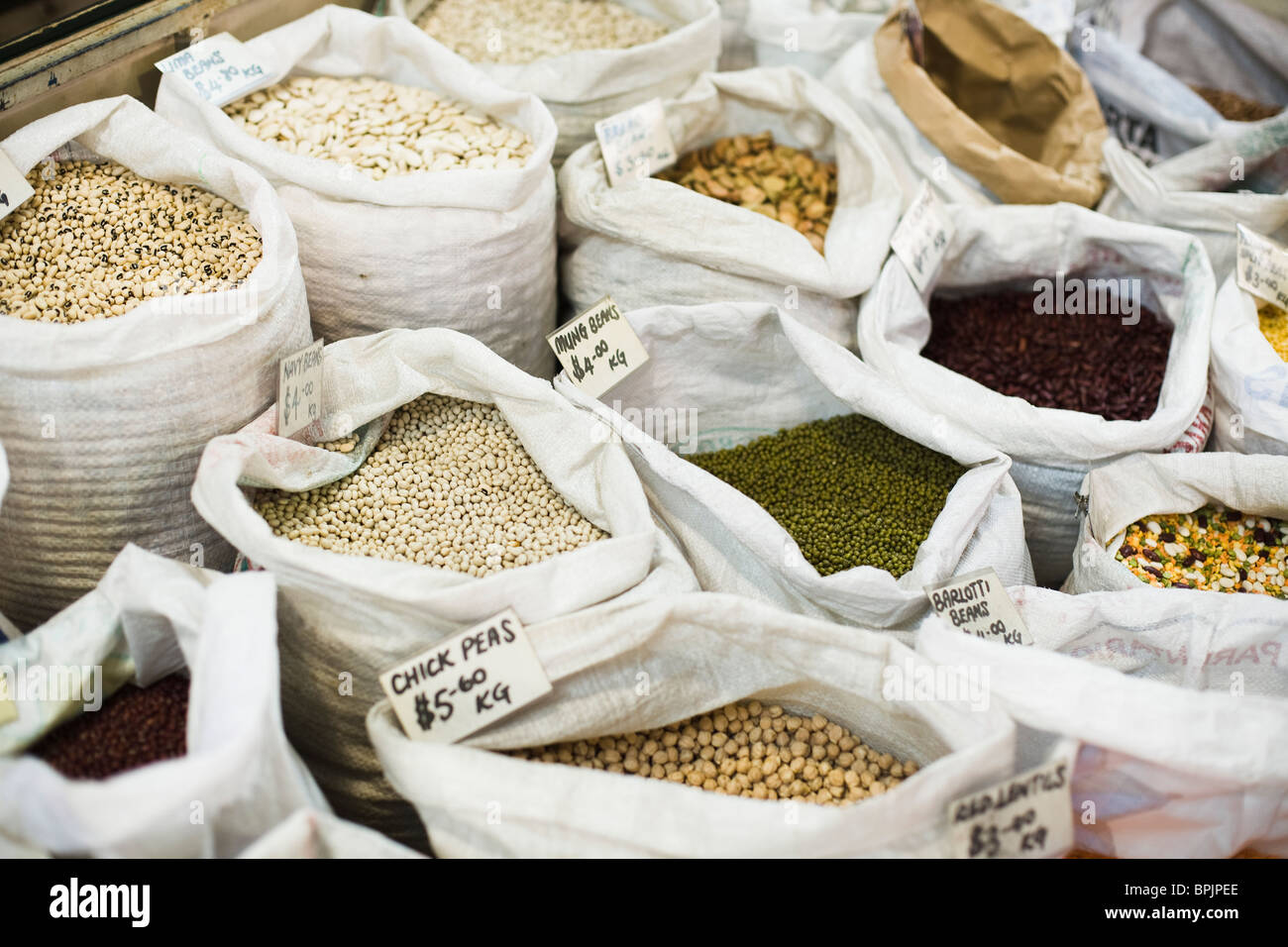 Sacks beans being sold in hi-res stock photography and images - Alamy