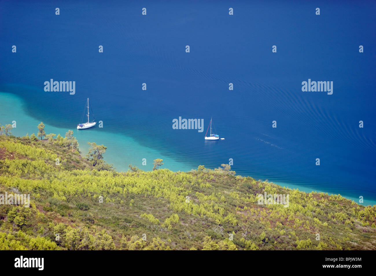 Aerial view of Akbuk Bay Gokova Turkey Stock Photo - Alamy