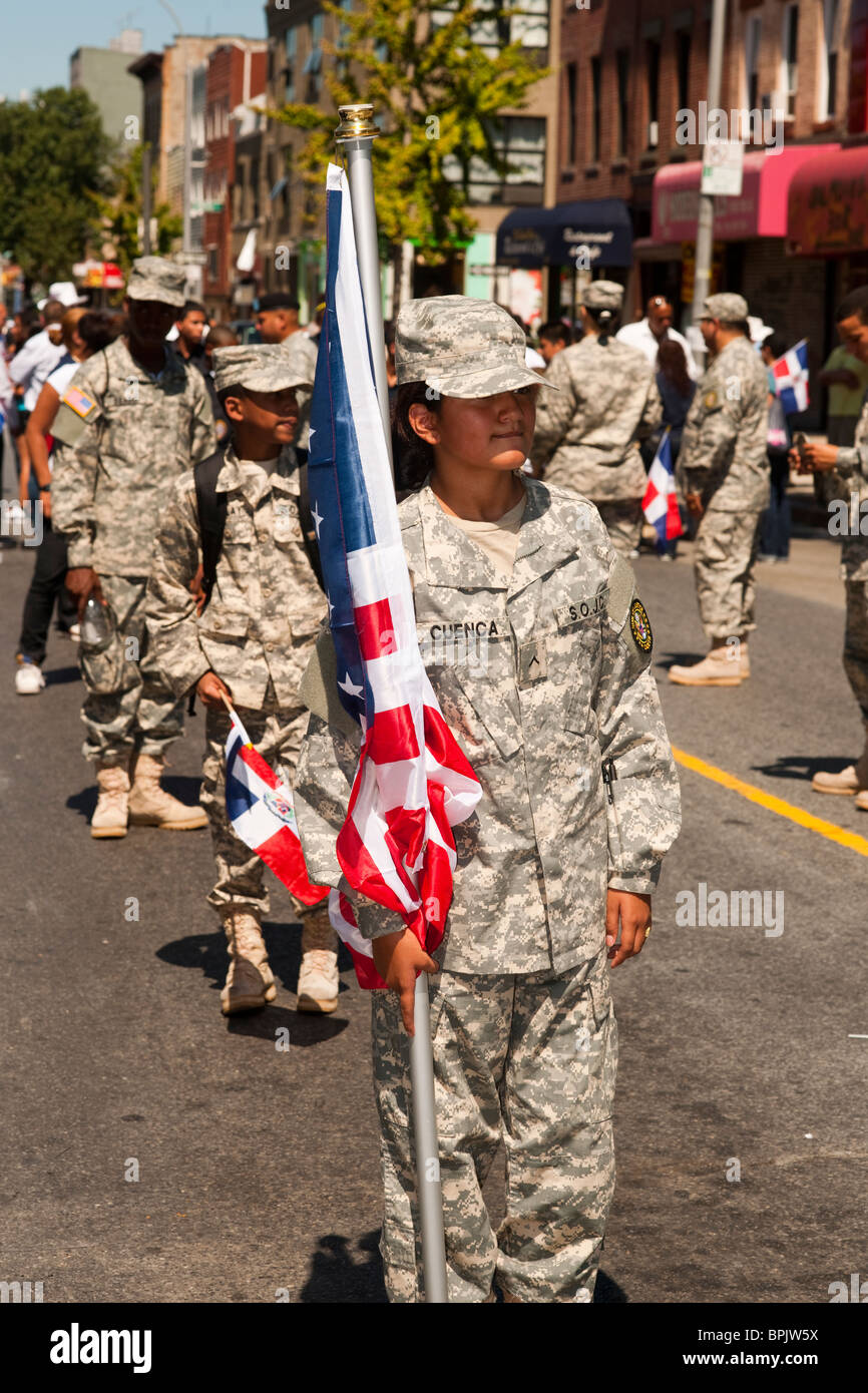 Members of a youth quasi-military group march in the Dominican Day ...