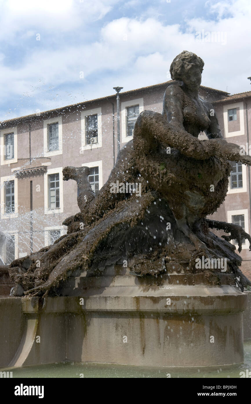 Mermaid with sea monster, Rome Stock Photo - Alamy