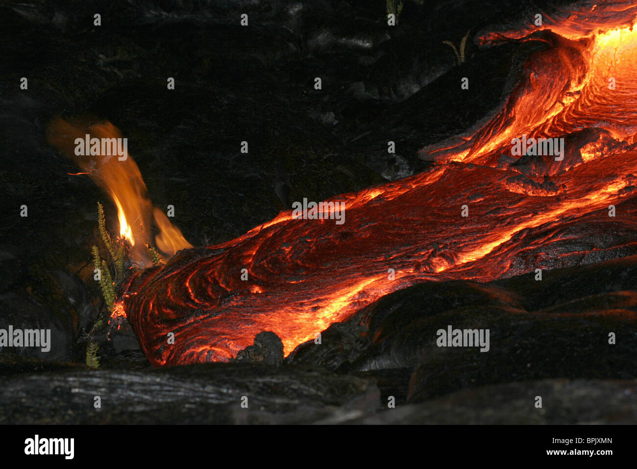 October 25, 2004 - Kilauea Pahoehoe lava flow, Big Island, Hawaii Stock ...