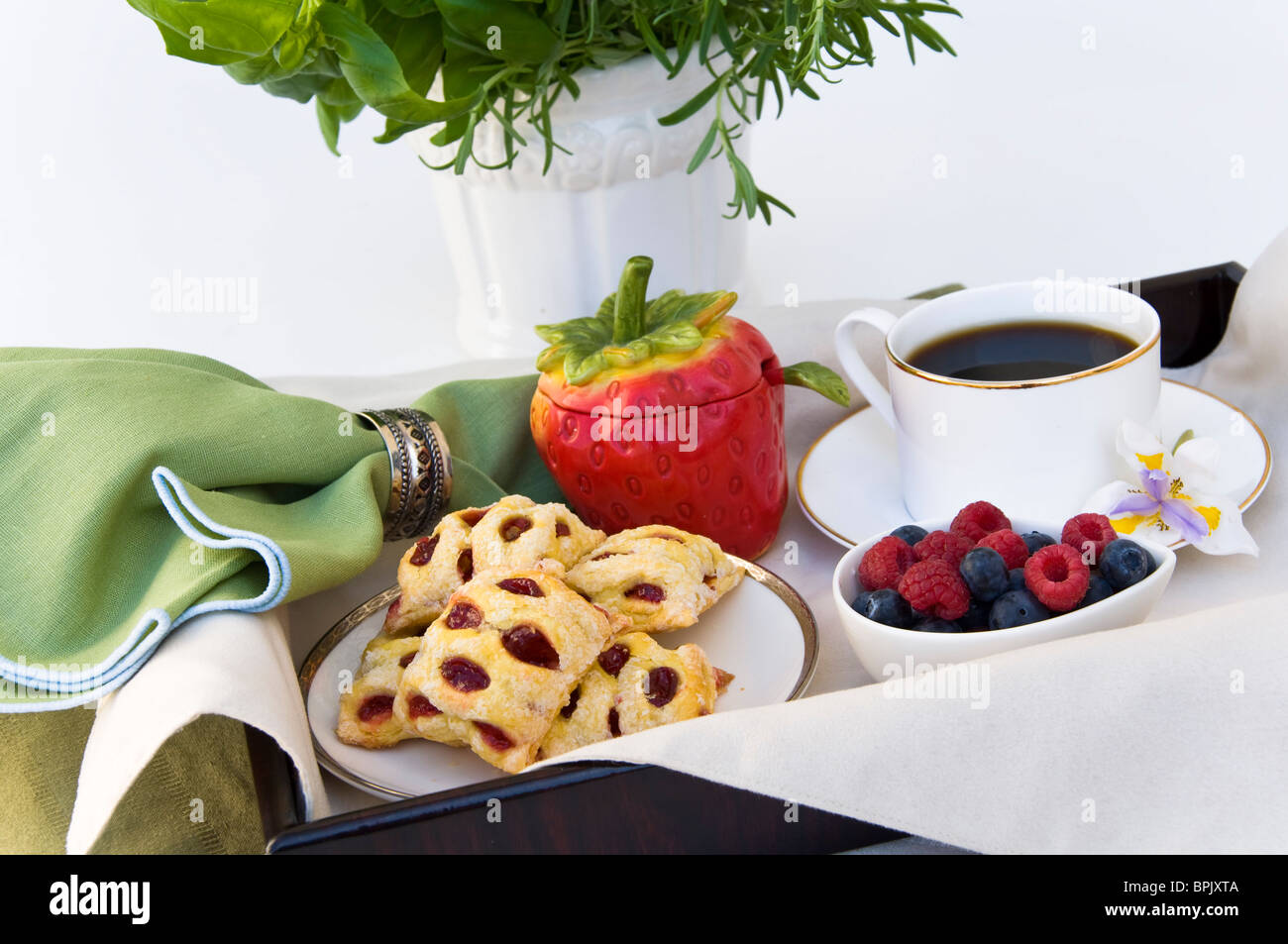 Coffee and pastry breakfast Stock Photo - Alamy