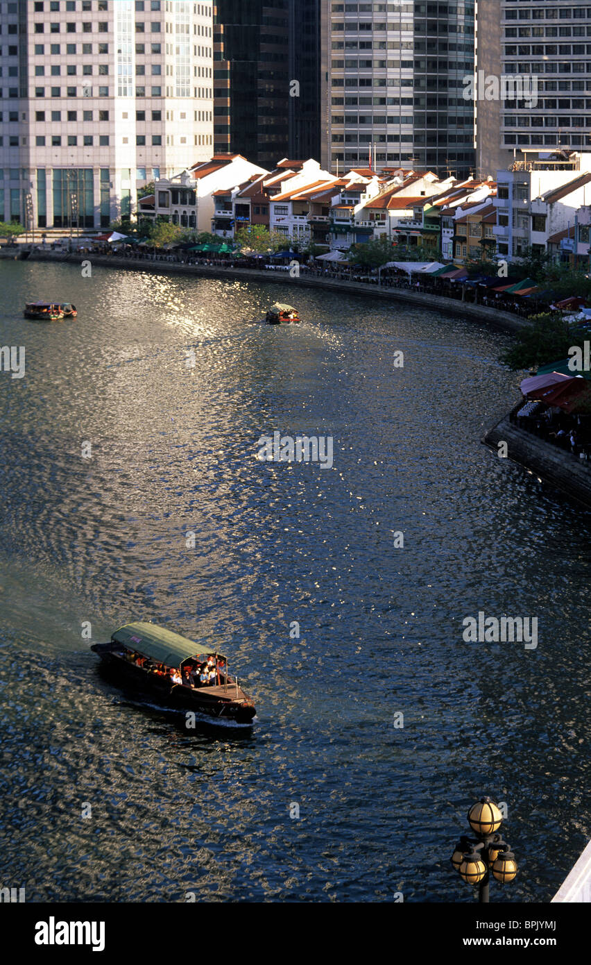 Singapore, Singapore River, Boat Quay Stock Photo - Alamy