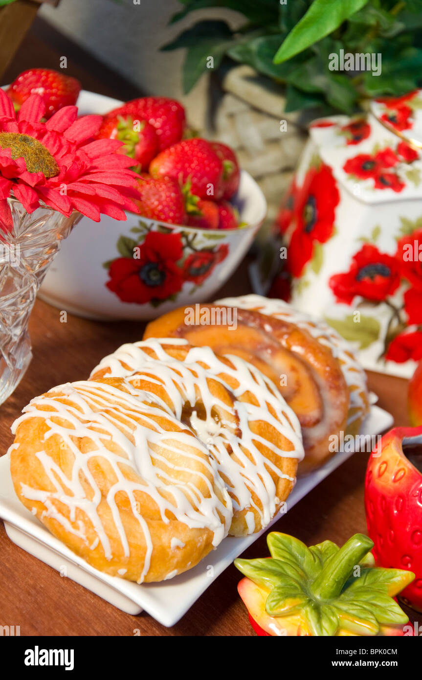 Danish Pastry with Icing Stock Photo - Alamy