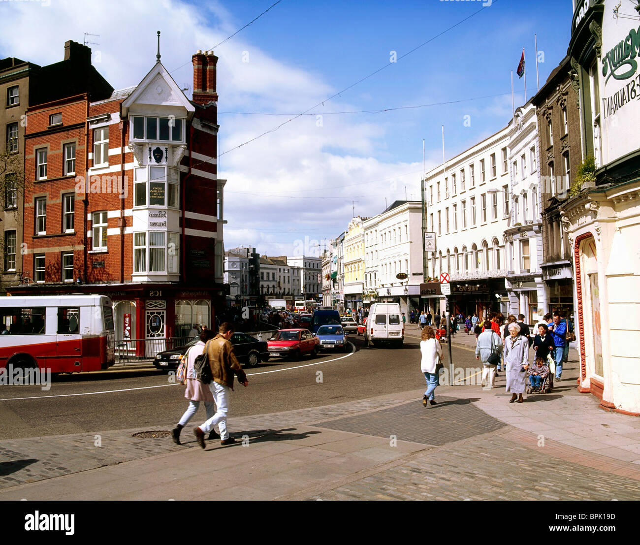 Cork, Co Cork, Ireland, St. Patrick's Street From The Grand Parade End ...
