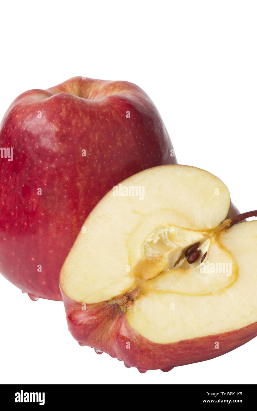 Closeup of the red apples isolated on white Stock Photo - Alamy