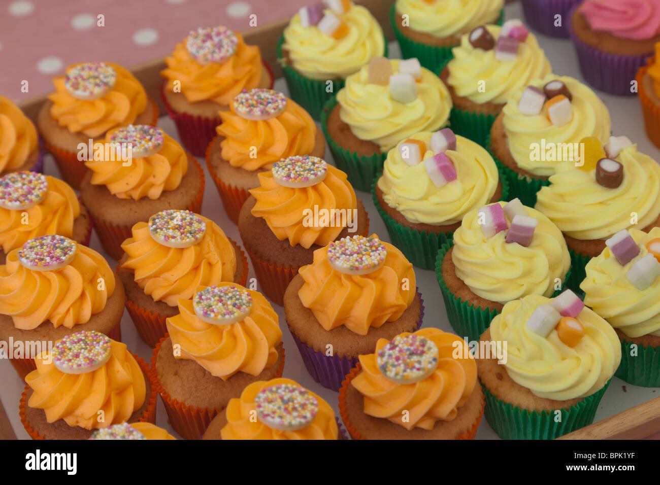tray of cup cakes Stock Photo - Alamy