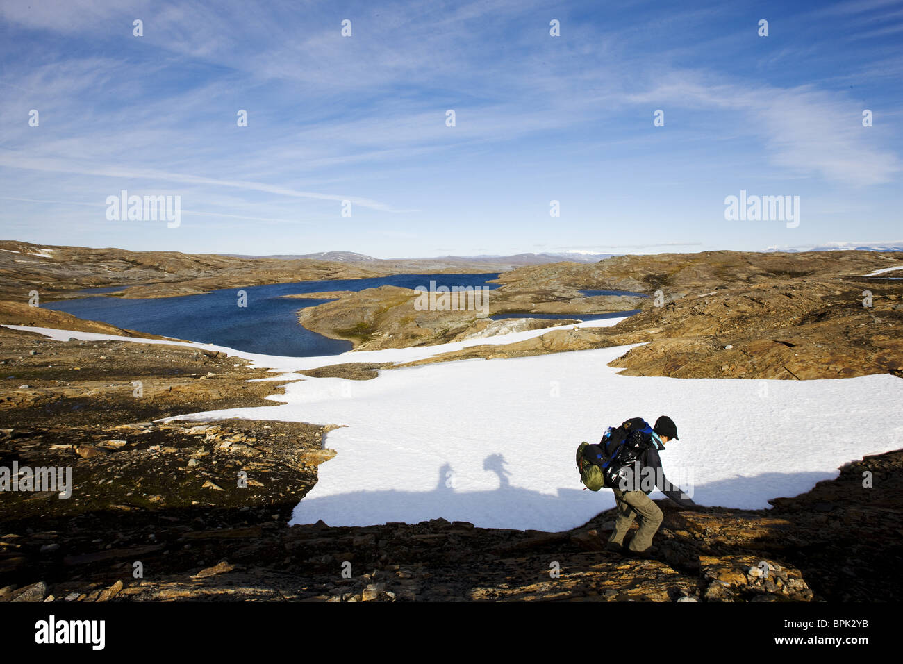 Full view of barren mountain side with snow hi-res stock photography ...