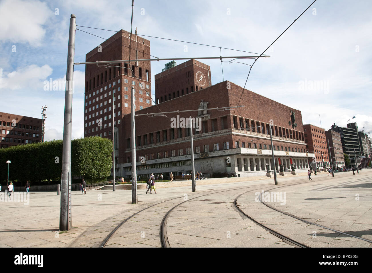 Radhus Oslo Town Hall, Oslo Harbour, Oslo, Norway. Photo:Jeff Gilbert ...