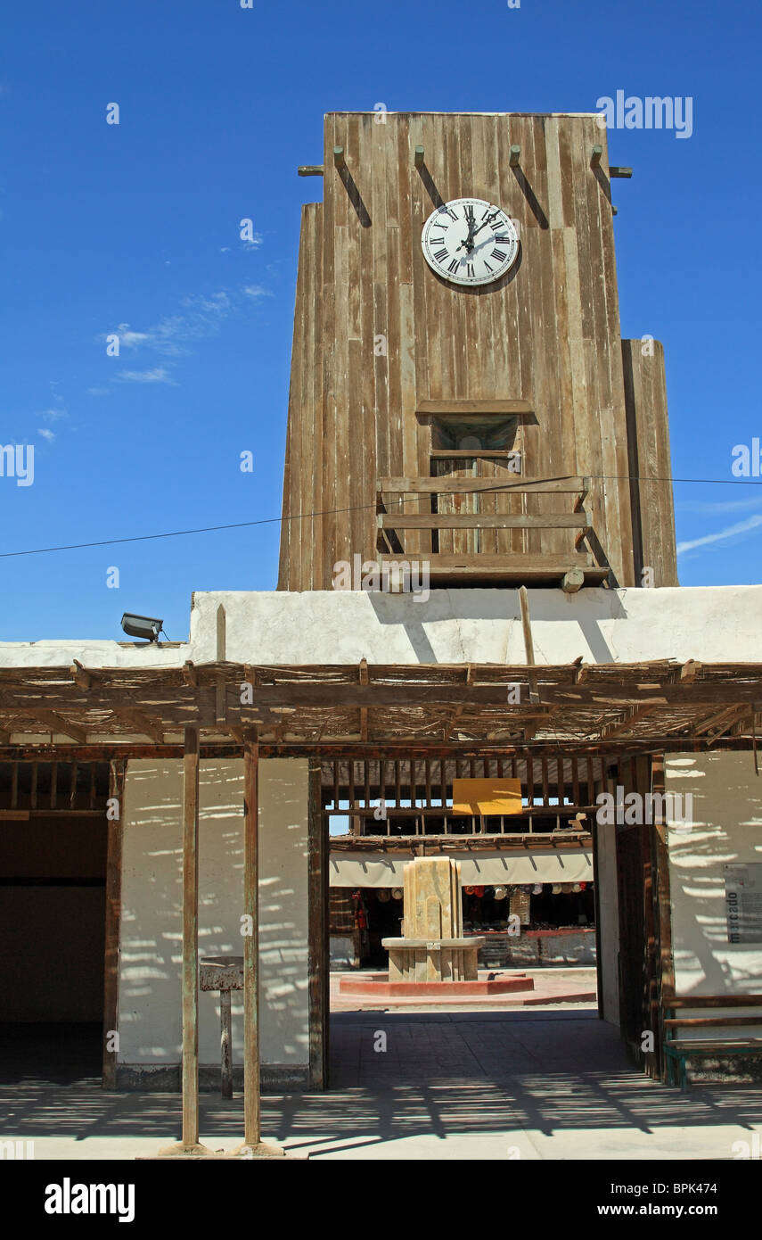 Clock tower, Humberstone mining ghost town, a UNESCO World Heritage ...