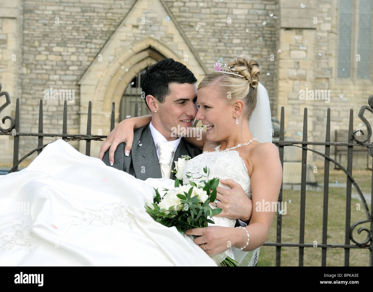 Bride and Groom on wedding day Stock Photo - Alamy