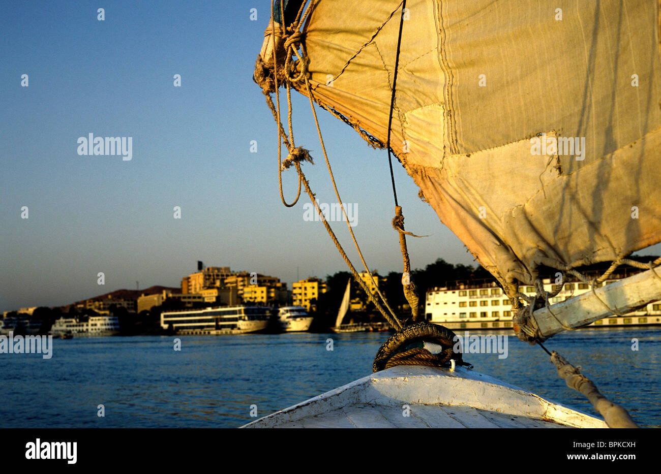 Egypt River Nile Sunset Setting Stock Photos & Egypt River Nile Sunset ...