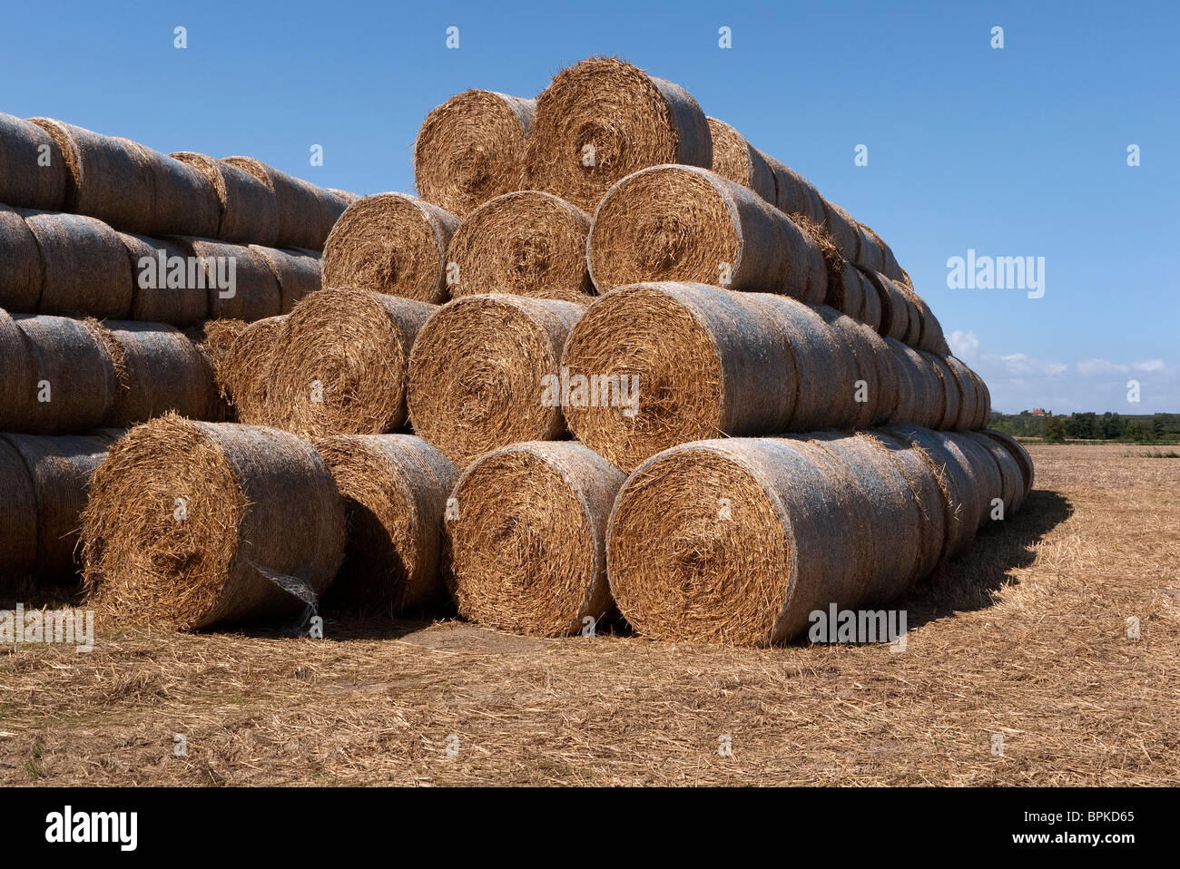 Straw bails round field hi-res stock photography and images - Alamy
