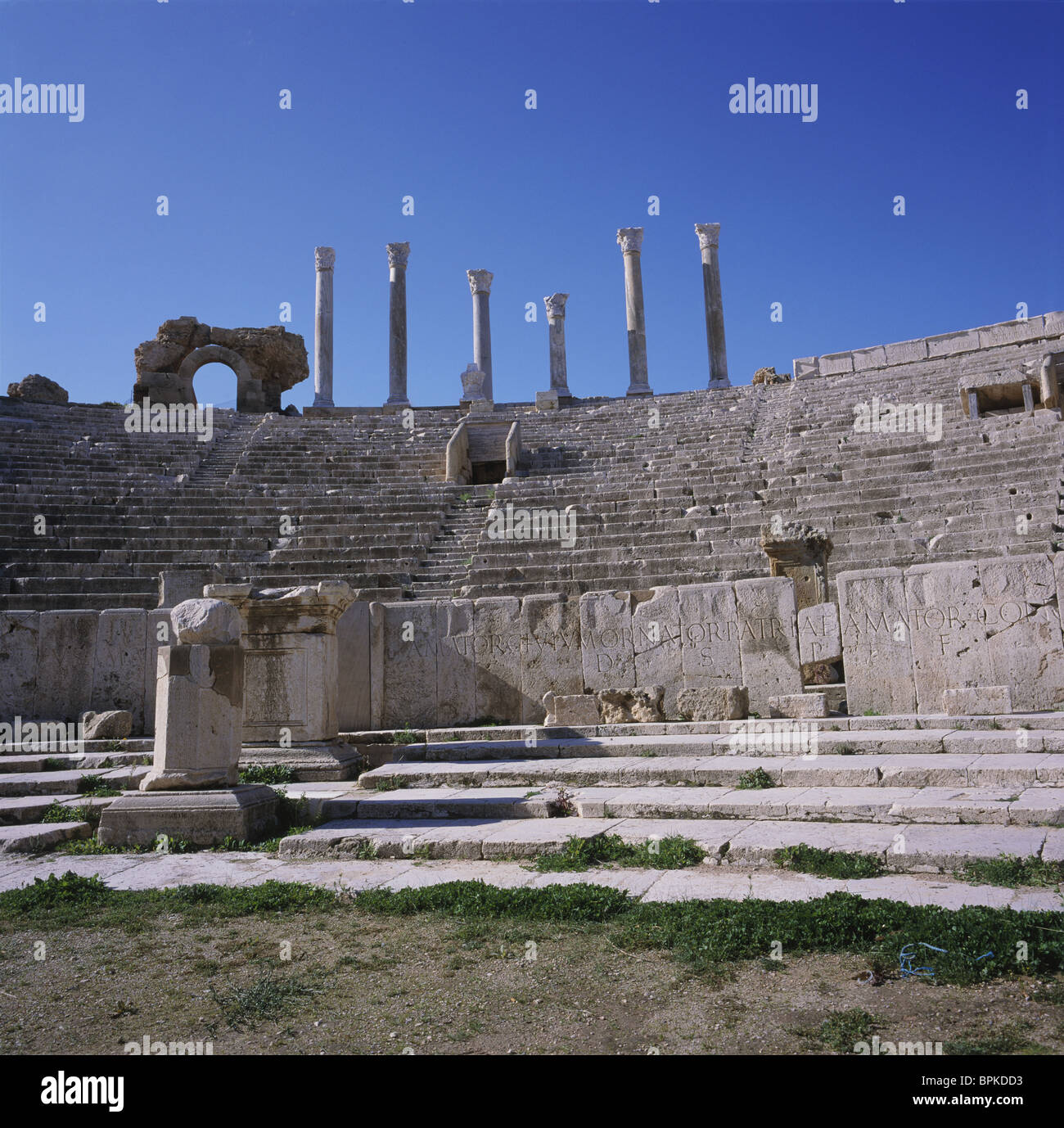 Amphitheatre, Leptis Magna, Libya Stock Photo - Alamy