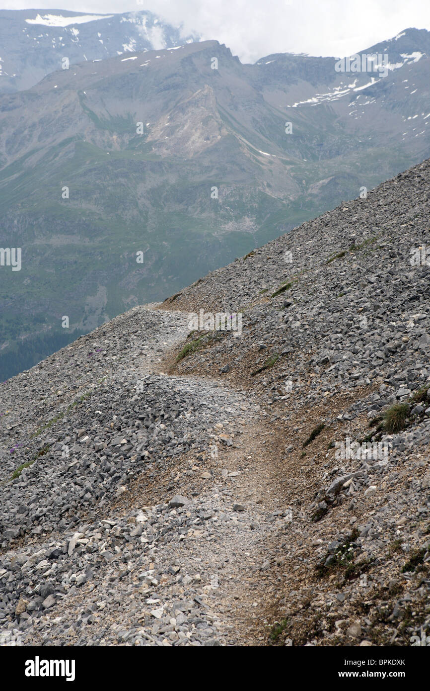 Eye of the needle or Aguille Percee area near Tignes Val d'Isere in the ...