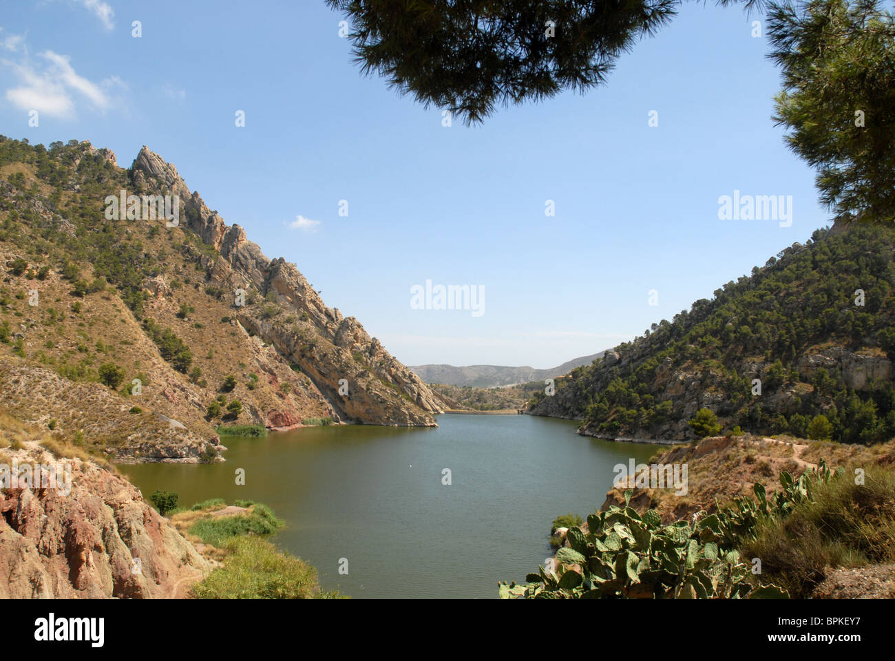 view of Pantano de Tibi (reservoir and dam) Tibi, Alicante Province ...